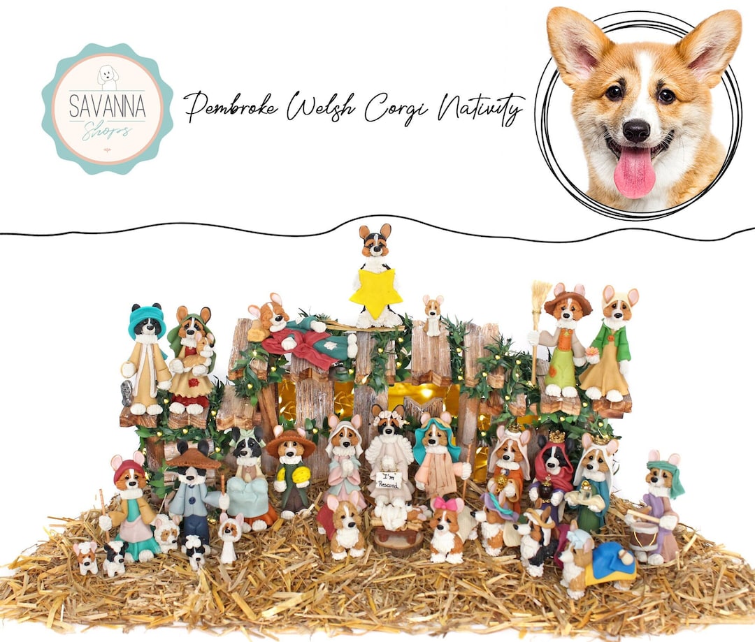 Handmade Welsh Corgi Dog Nativity Set: Dog Lover Gift - Etsy