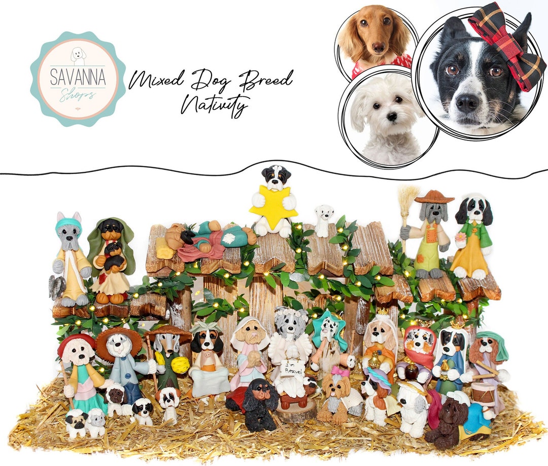 Handmade Mixed Dog Breeds Nativity Set, Dog Lover Gifts - Etsy