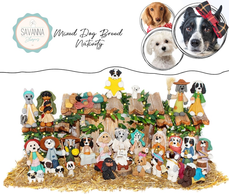 Handmade Mixed Dog Breeds Nativity Set, Dog Lover Gifts - Etsy