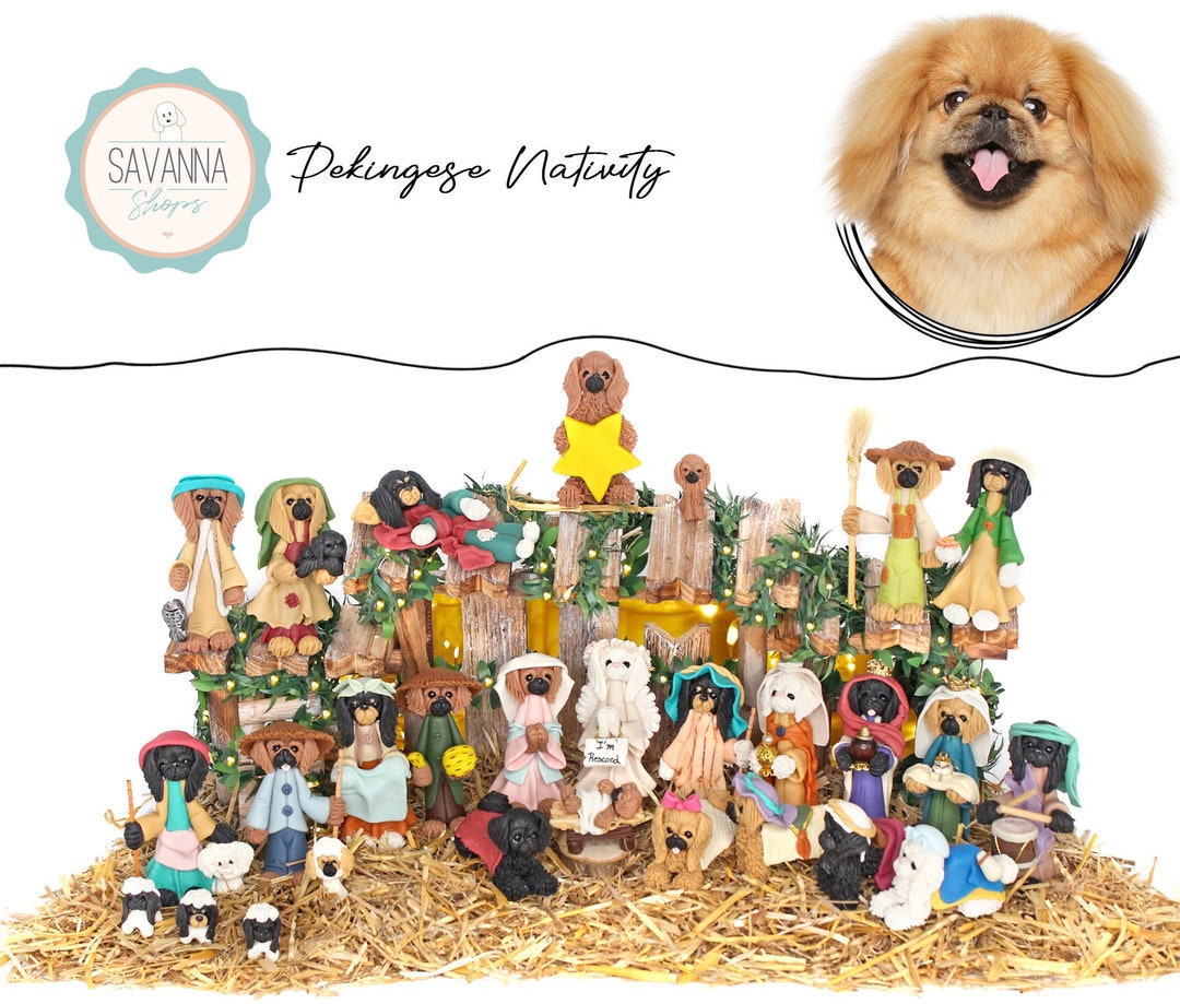 Handmade Pekingese Dog Nativity Set: Dog Lover Gift - Etsy