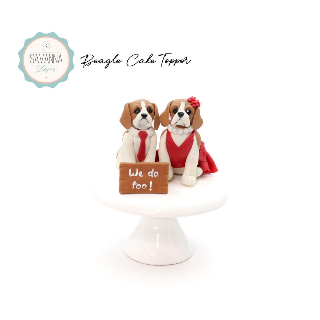 Clay Beagle Cake Topper: Dog Lover Wedding Decoration - Etsy
