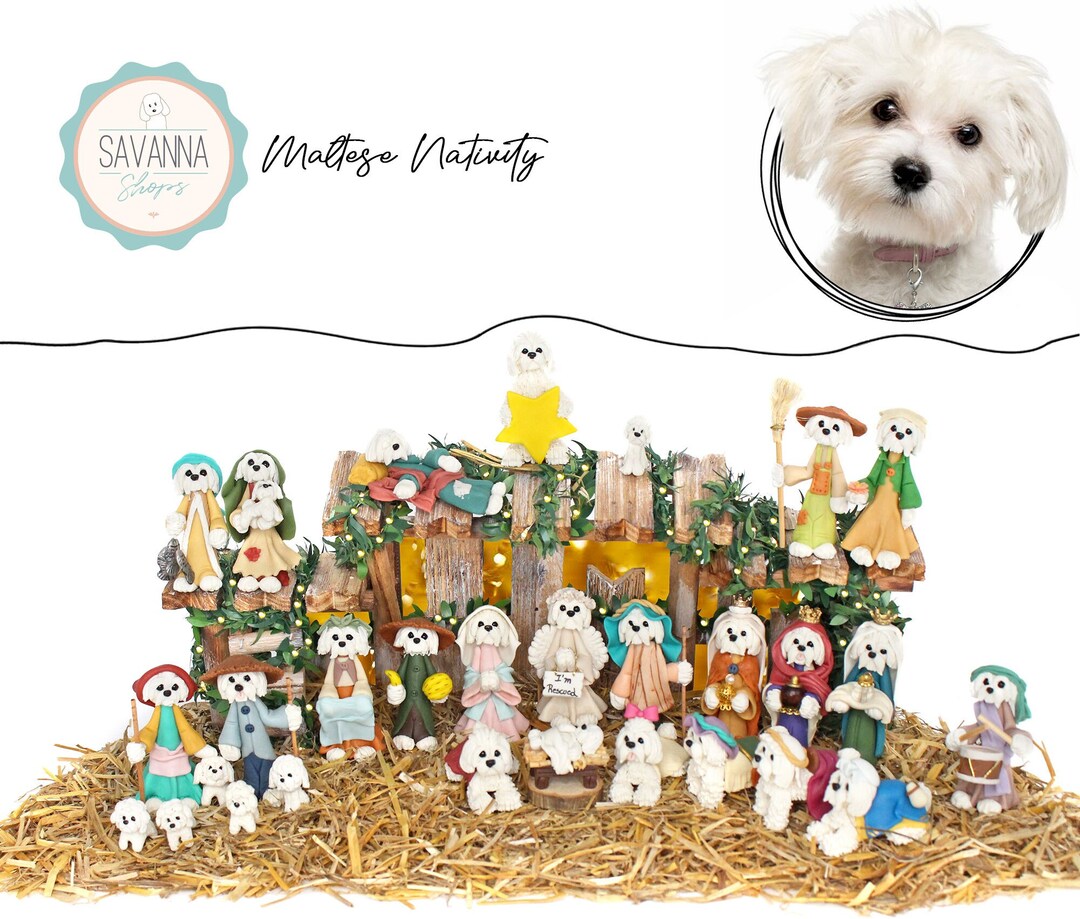 Dog Nativity, Maltese Nativity, Nativity Set, Dog Lover Gifts, Maltese ...
