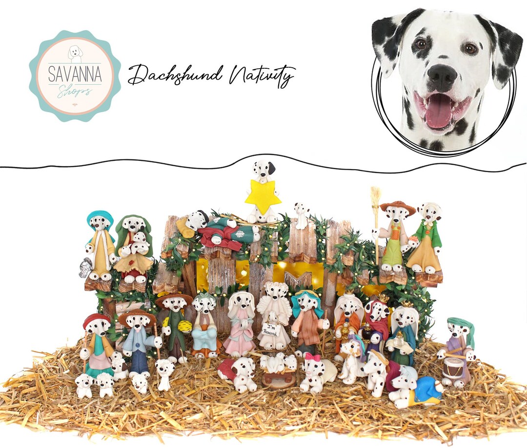 Handmade Dalmatian Dog Nativity Set: Dog Lover Gift - Etsy