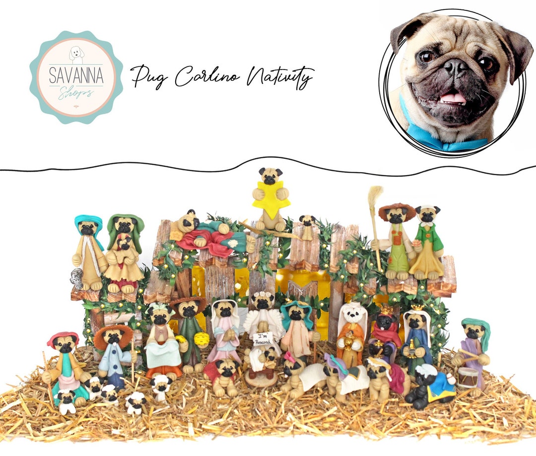 Handmade Pug Dog Nativity Set: Dog Lover Gift - Etsy