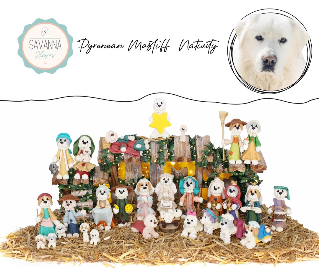 Dog Nativity, Nativity Set, Pyrenees Mastiff Nativity, Great Pyrenees ...