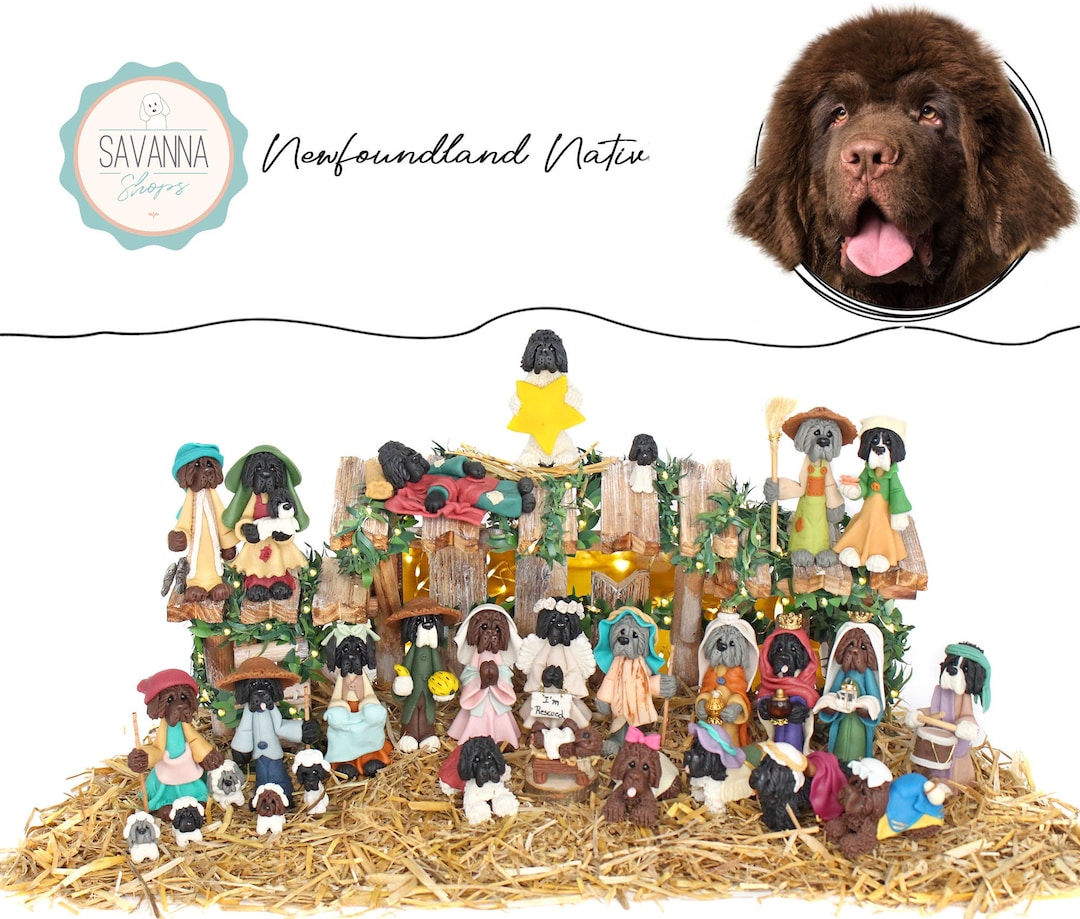 Handmade Newfoundland Dog Nativity Set: Dog Lover Gift - Etsy
