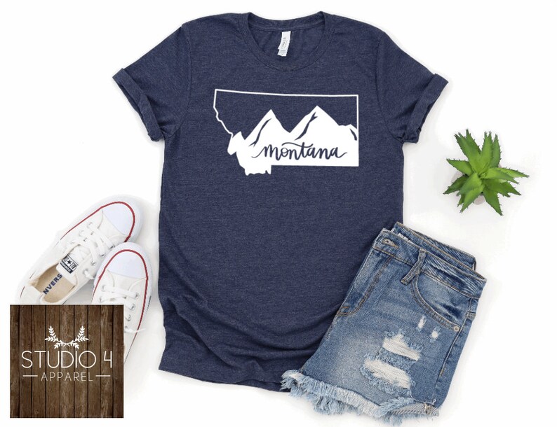 Montana State Home Shirt, MT, USA Adventure T-shirt, Rocky Mountains ...