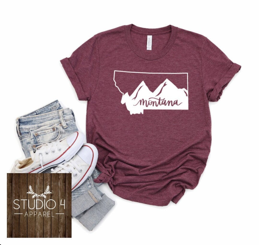 Montana State Home Shirt, MT, USA Adventure T-shirt, Rocky Mountains ...