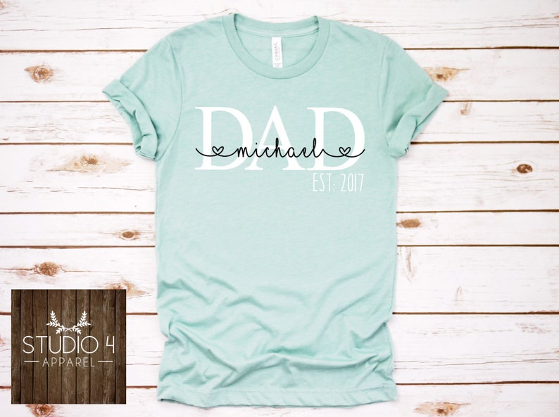 Custom Dad Established Year Kids Name Shirt - Etsy