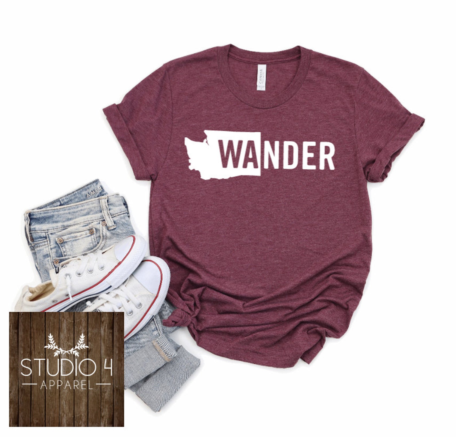 Washington State Shirt WA USA Adventure T-shirt Pacific - Etsy