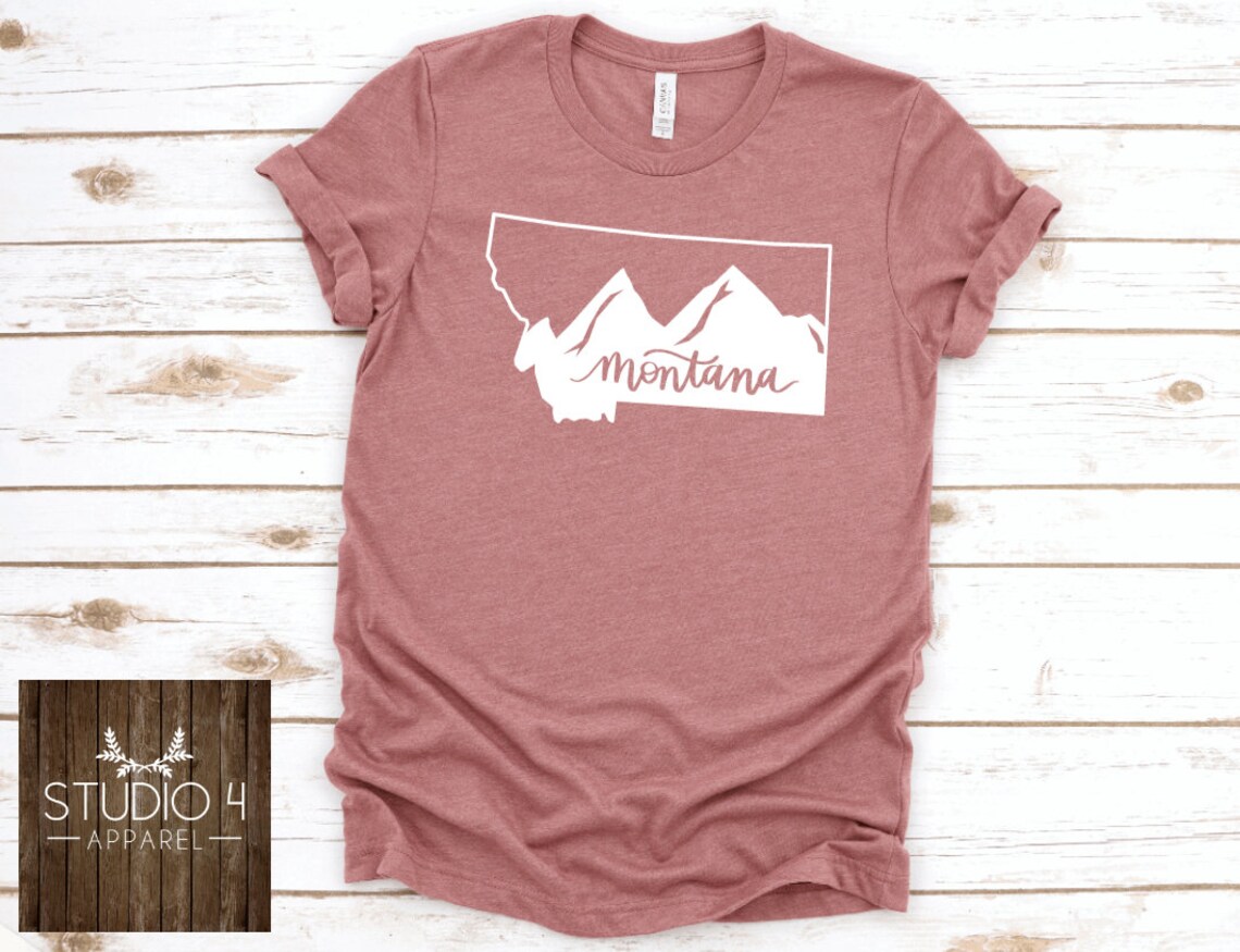 Montana State Home Shirt, MT, USA Adventure T-shirt, Rocky Mountains ...