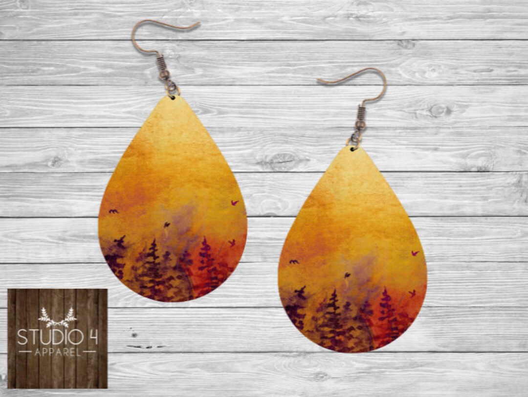 Free Spirit Wild Adventure Landscape Boho Fashion Earrings - Etsy