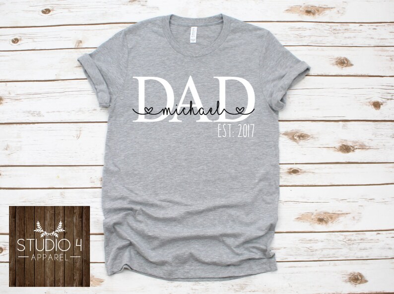Custom Dad Established Year Kids Name Shirt - Etsy