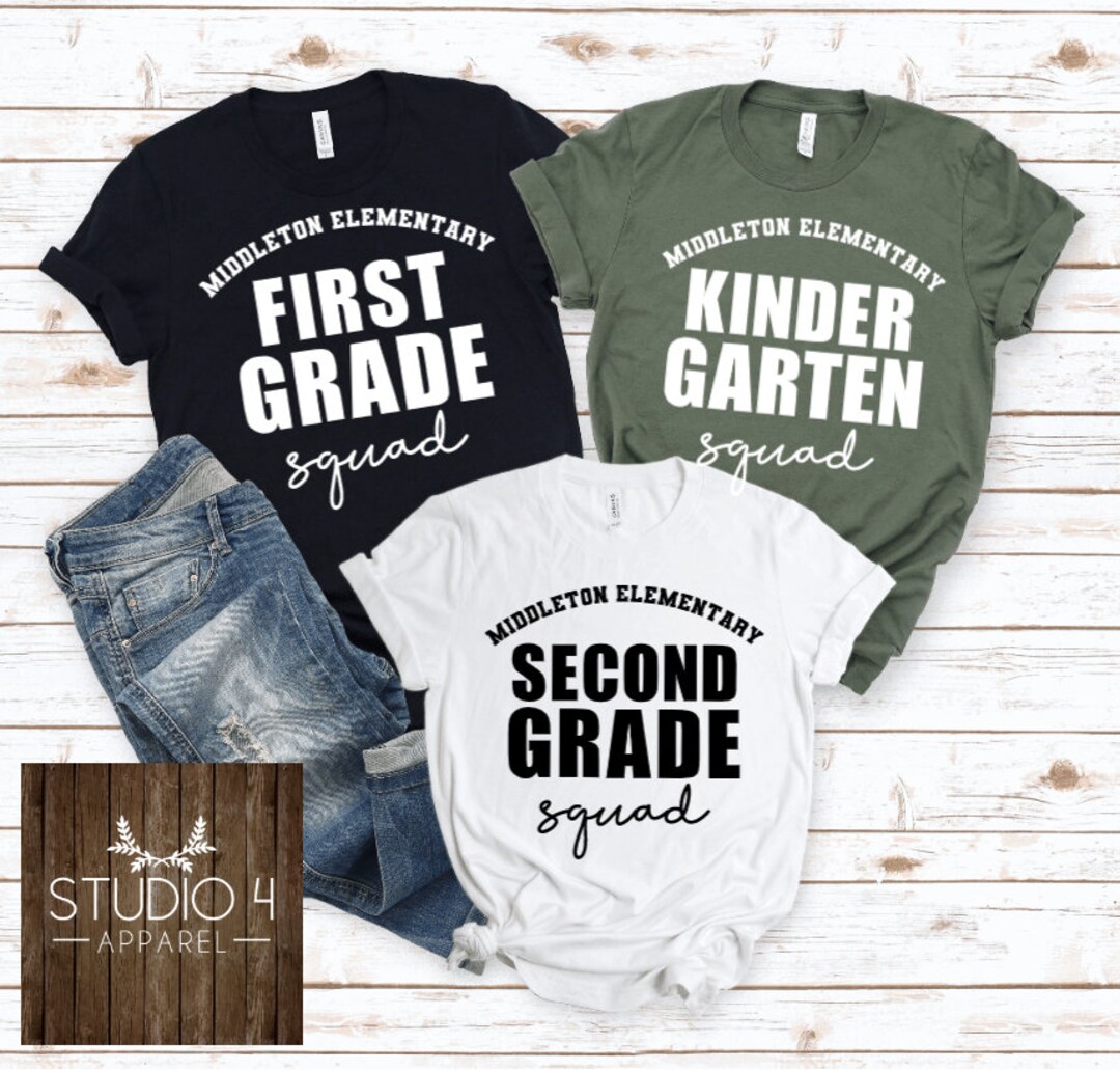 School Staff Shirts, Elementary School Name, Teacher Squad, Custom ...