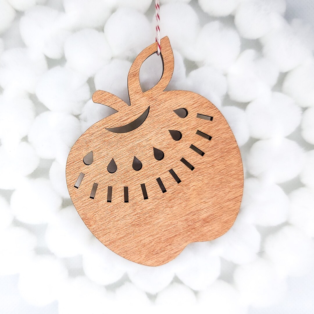 Apple Tree Ornament Folk Art Wooden Tree Ornament Teacher Christmas ...