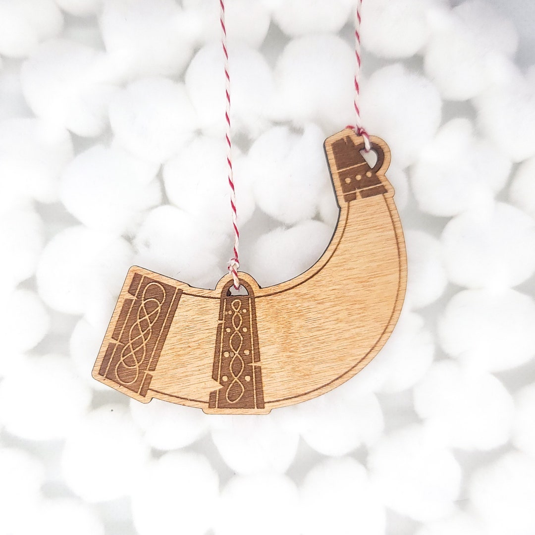Viking Horn Tree Ornament Wooden Tree Ornament Yule Decoration - Etsy