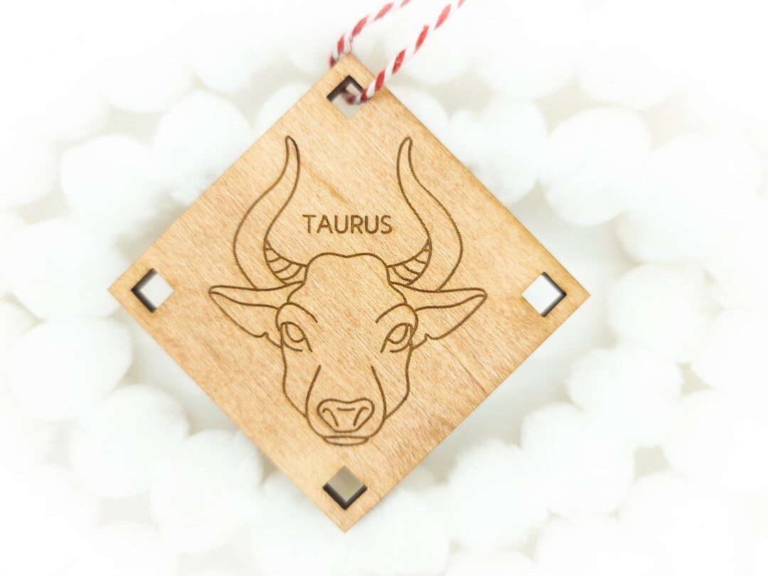 Taurus Tree Ornament Wood Zodiac Sign Ornament - Etsy