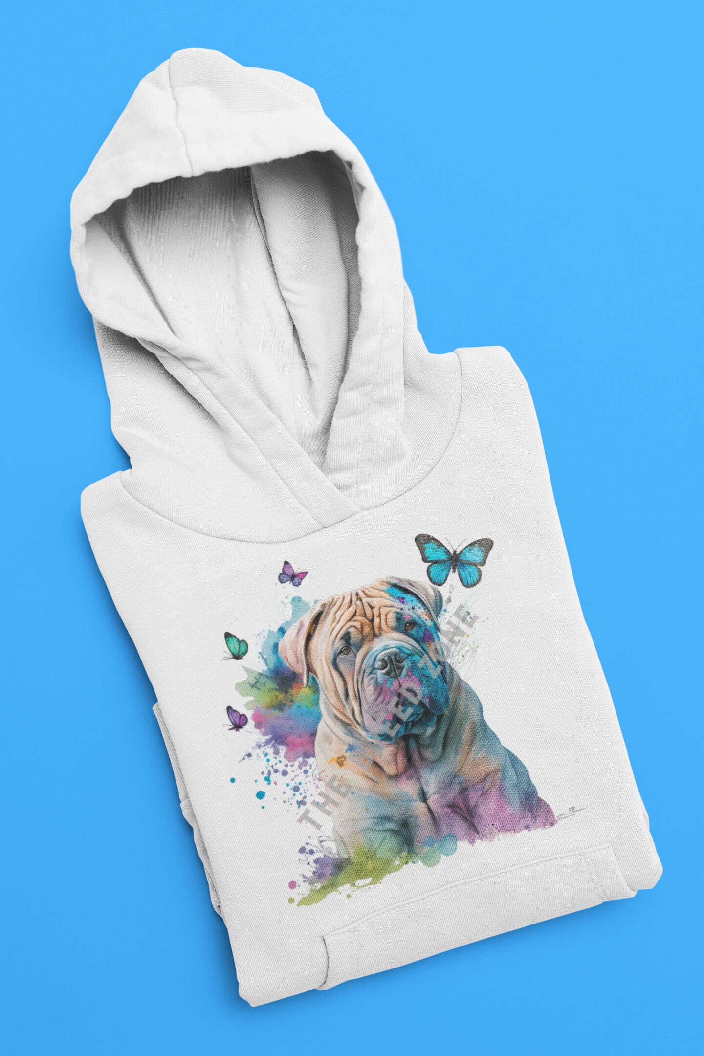 Chinese Shar Pei Watercolor Digital Art, Shar Pei Clipart, Dog Wall Art ...