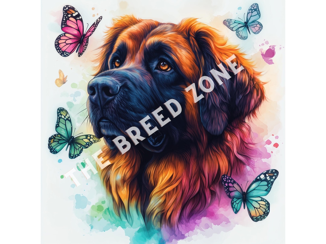Leonberger Watercolor Digital Art, Leonberger Clipart, Dog Wall Art ...