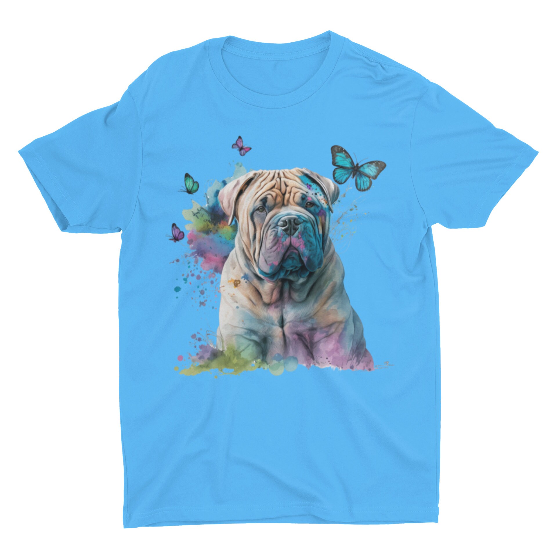 Chinese Shar Pei Watercolor Digital Art, Shar Pei Clipart, Dog Wall Art ...