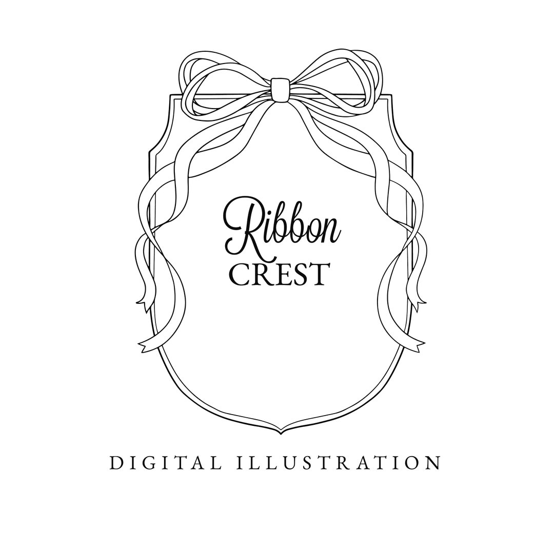 Ribbon Crest Crests Digital Printable Download Gold Black White JPEG ...