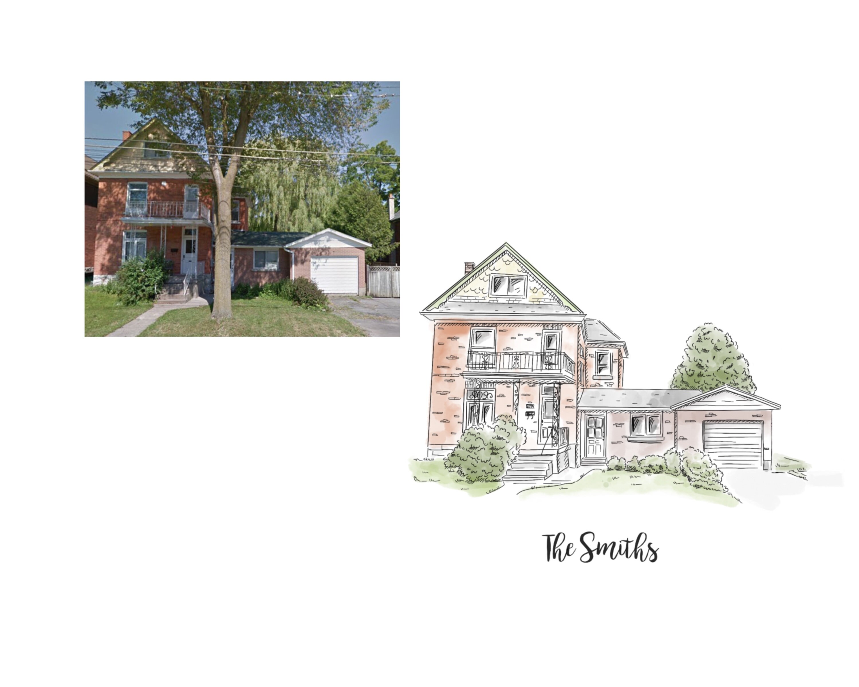 Digital Custom Home House Store Wedding Venue Drawing Hand - Etsy