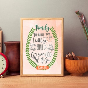 Ruth 1:16 Family Wedding Marriage Verse Scripture Where You Go I Will ...