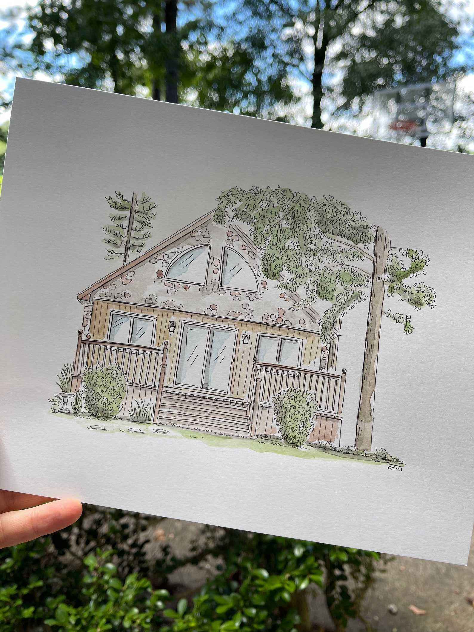 Custom House hand-drawn Sketch 8x10 Pen and Ink Drawing - Etsy