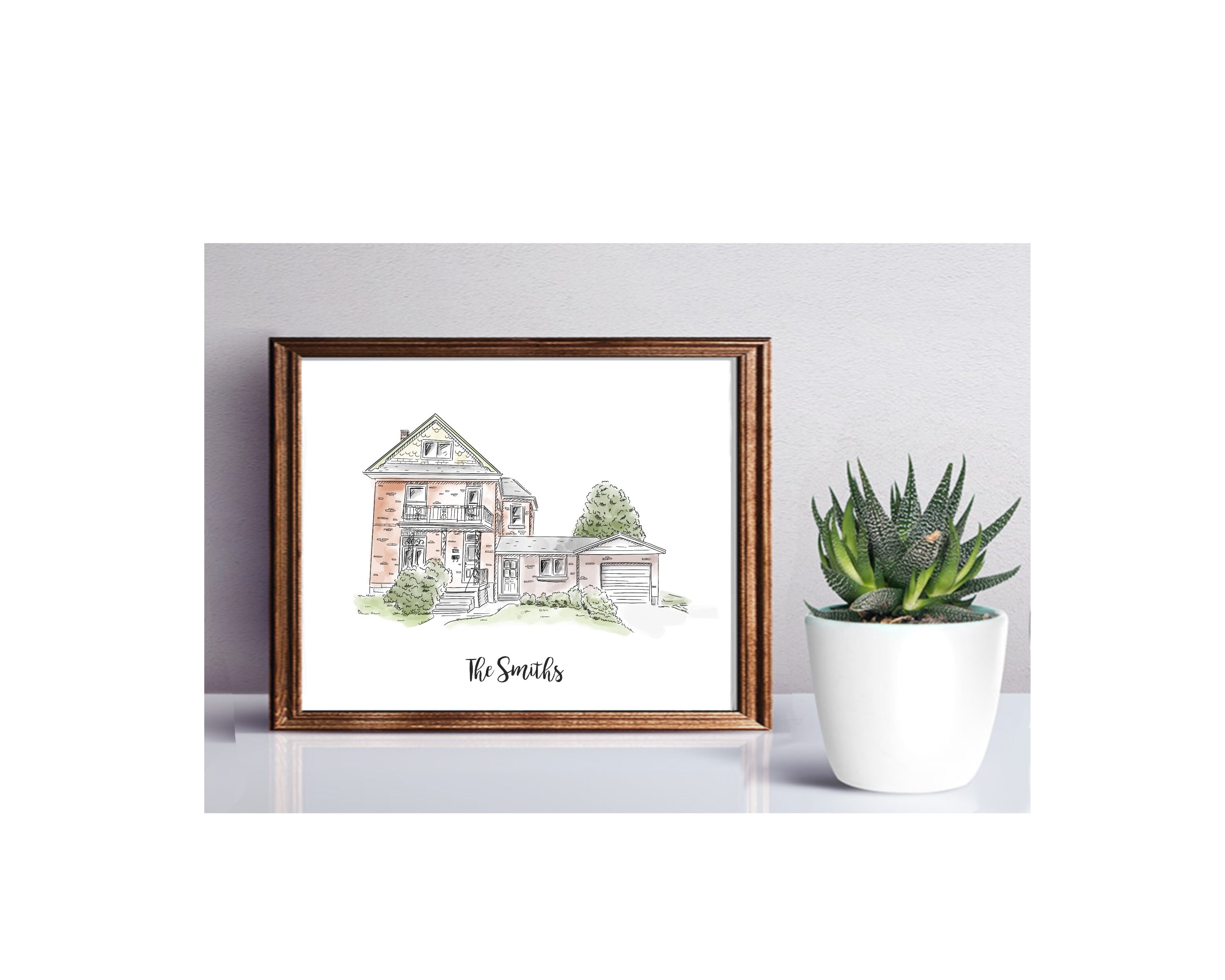 Digital Custom Home House Store Wedding Venue Drawing Hand - Etsy