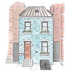 Digital Custom Home House Store Wedding Venue Drawing Hand Drawn Black ...