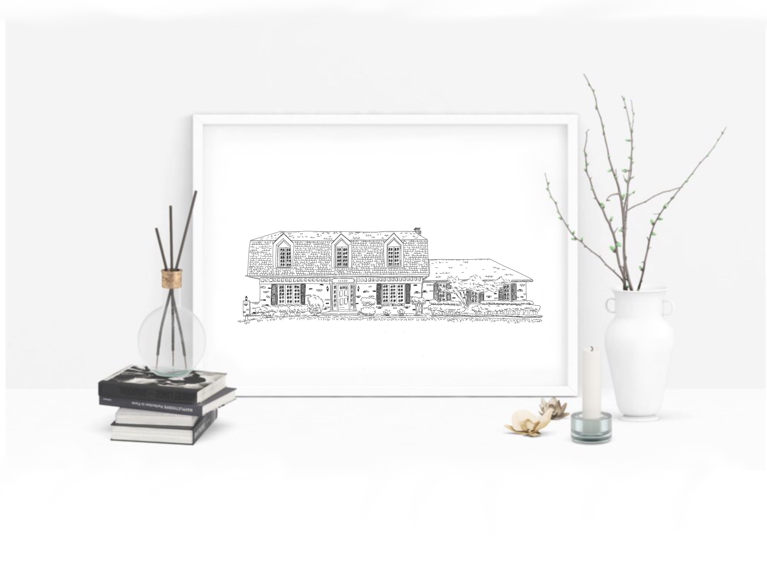Digital Custom Home House Store Wedding Venue Drawing Hand - Etsy