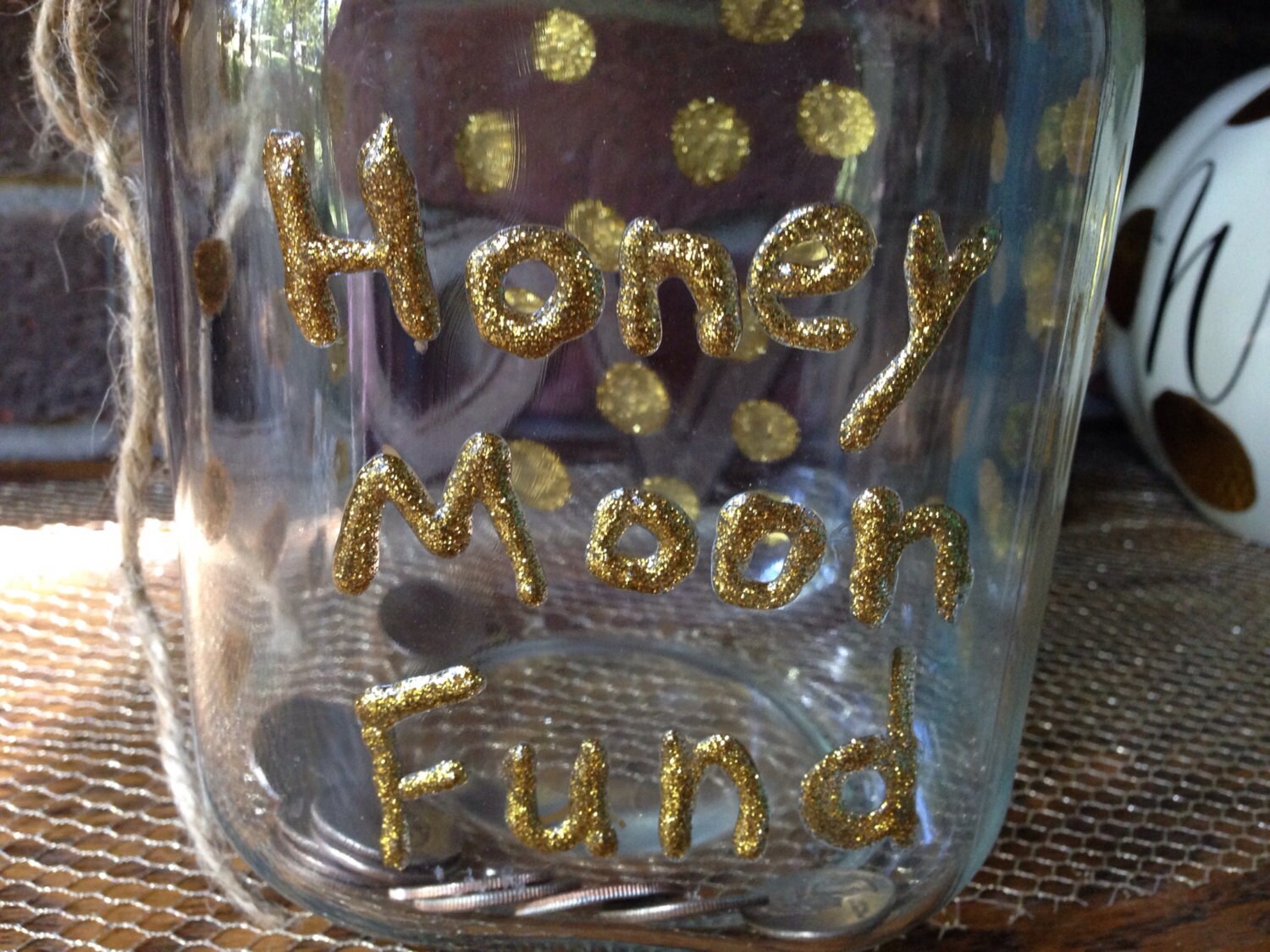 Honeymoon Fund Jar Wedding shower decor bridal shower | Etsy