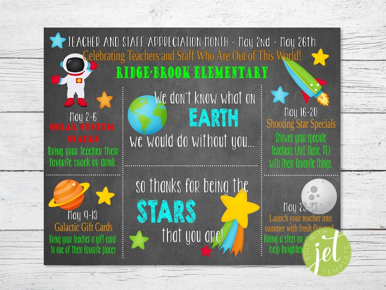 INSTANT Download, Personalized Teacher Appreciation Month Sign or ...