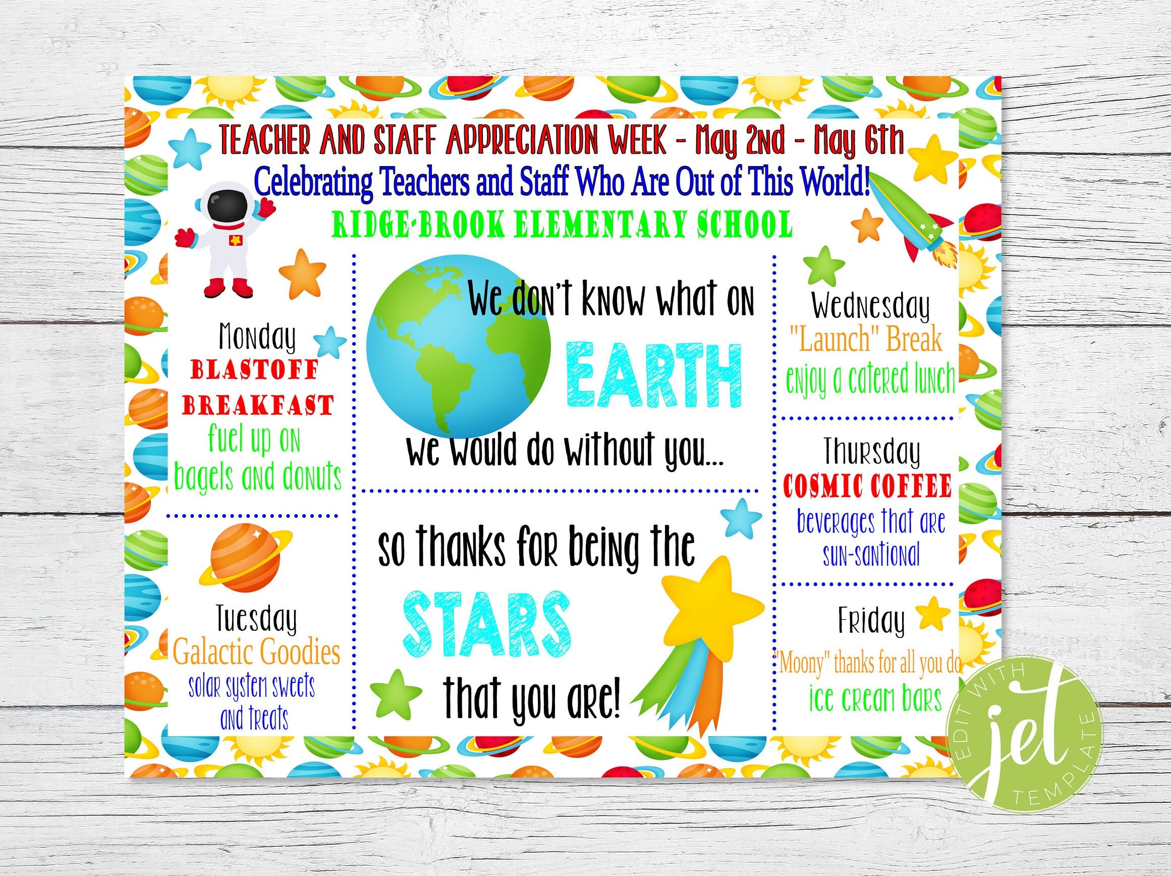 INSTANT Download, Personalized Teacher Appreciation Week Sign or Poster ...