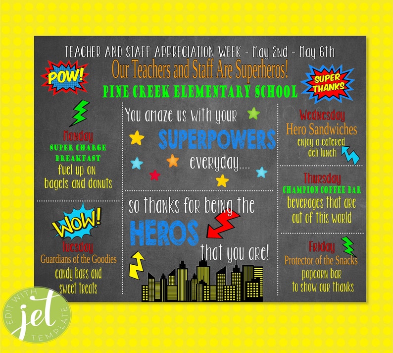 INSTANT Download, Personalized Teacher Appreciation Week Sign or Poster ...