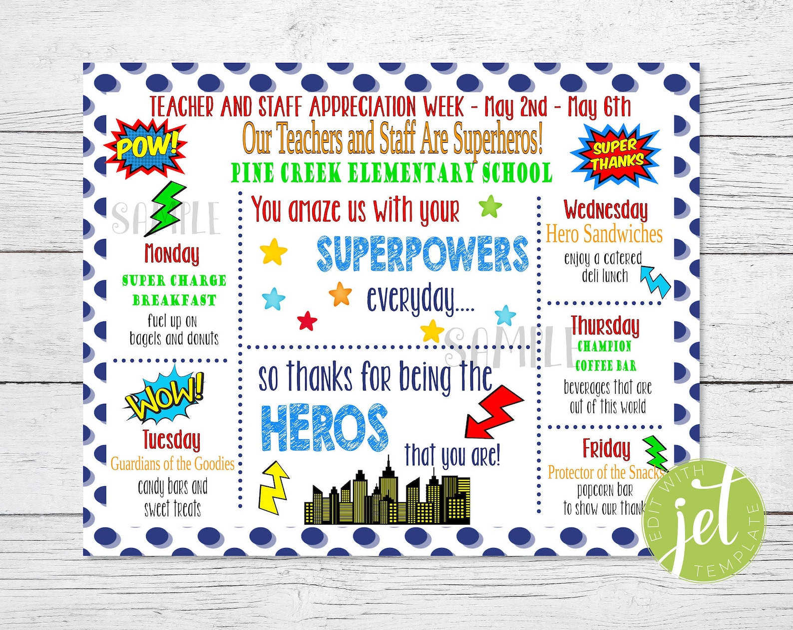 INSTANT Download, Personalized Teacher Appreciation Week Sign or Poster ...