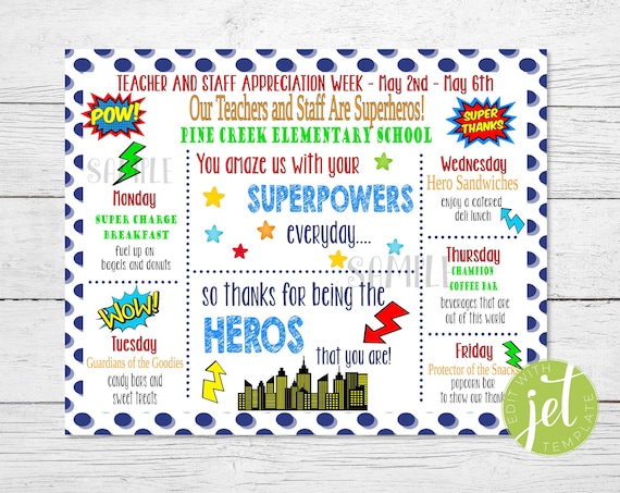 INSTANT Download Personalized Teacher Appreciation Week Sign - Etsy