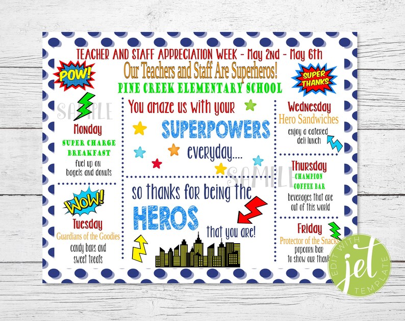 INSTANT Download, Personalized Teacher Appreciation Week Sign or Poster ...