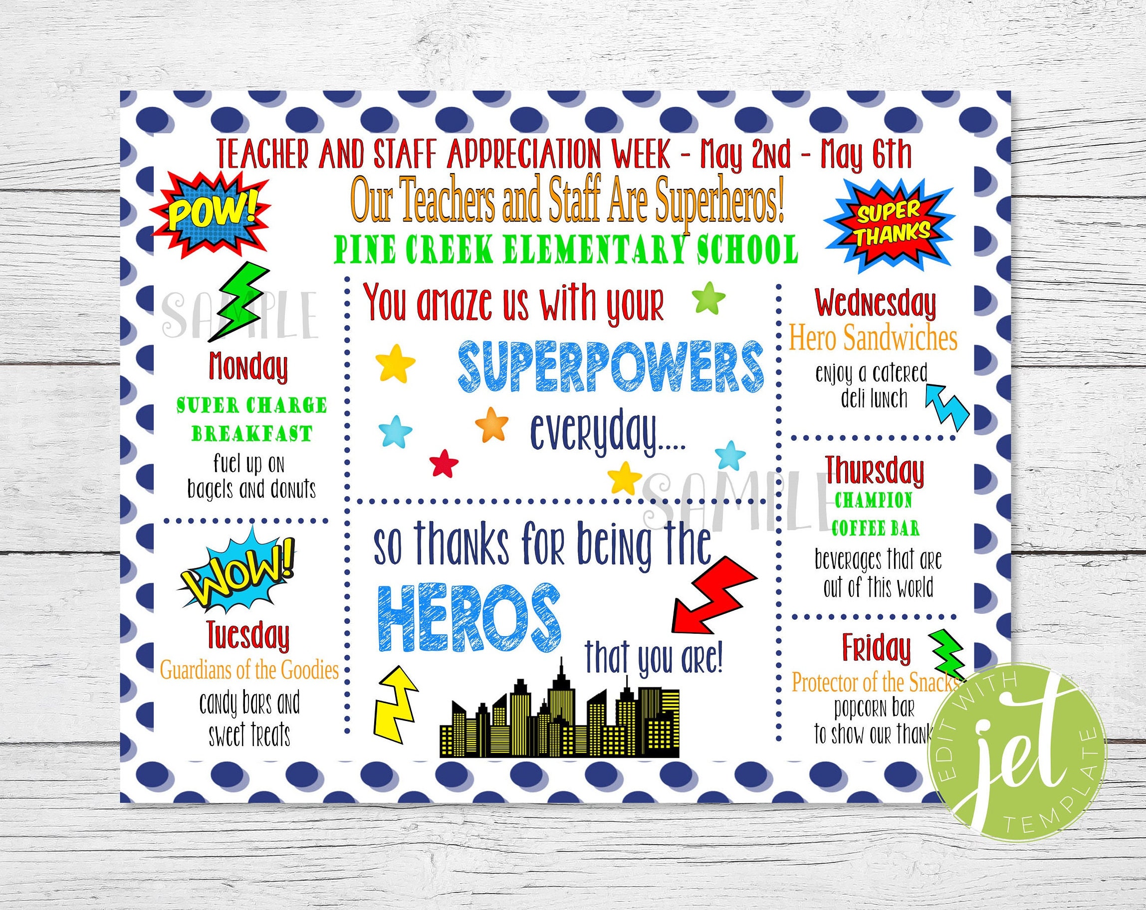 INSTANT Download, Personalized Teacher Appreciation Week Sign or Poster ...
