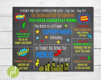 INSTANT Download, Personalized Teacher Appreciation Week Sign or Poster ...