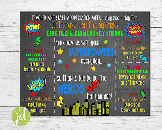 INSTANT Download Personalized Teacher Appreciation Week Sign - Etsy