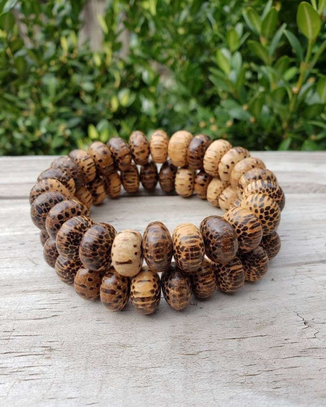 Set of 2, Wood Bracelet Men, Wood Bracelets for Women, Unisex Bead ...