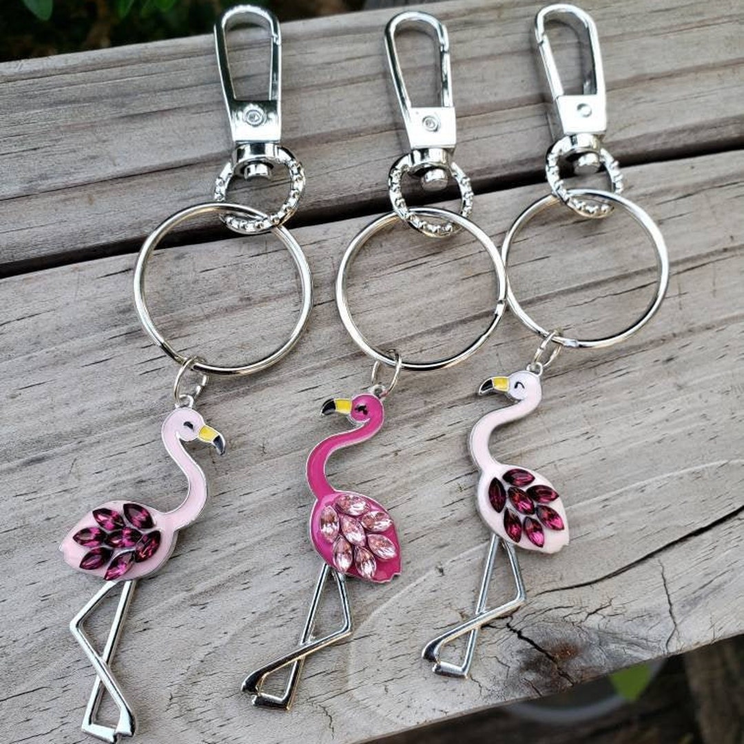 Flamingo Keychain, Birthday Party Favors, Bridesmaid Keyring, Summer ...