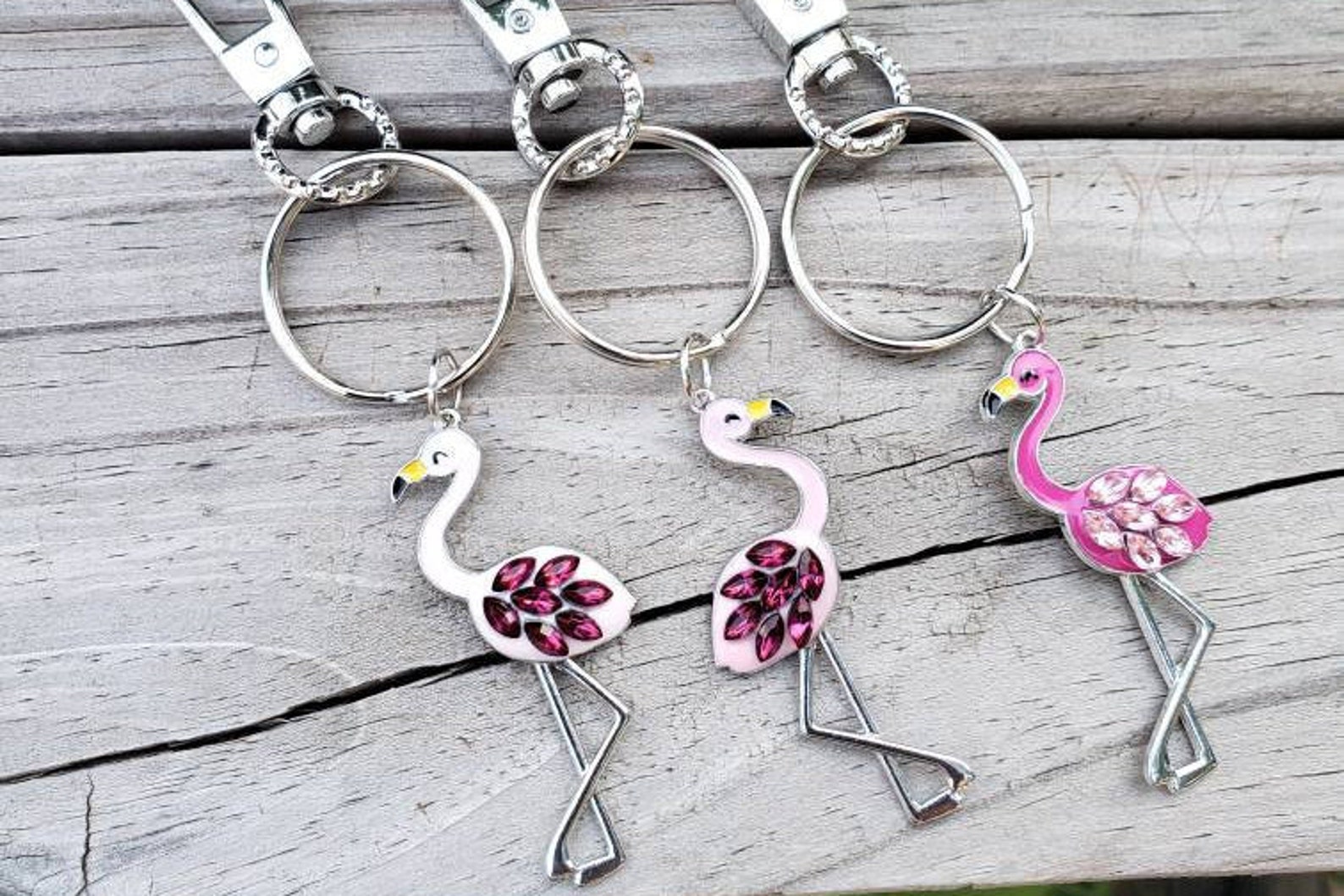 Flamingo Keychain, Birthday Party Favors, Bridesmaid Keyring, Summer ...