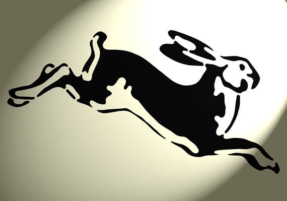 Shabby Chic Stencil Running Hare Rabbit Vintage D3 A4 | Etsy