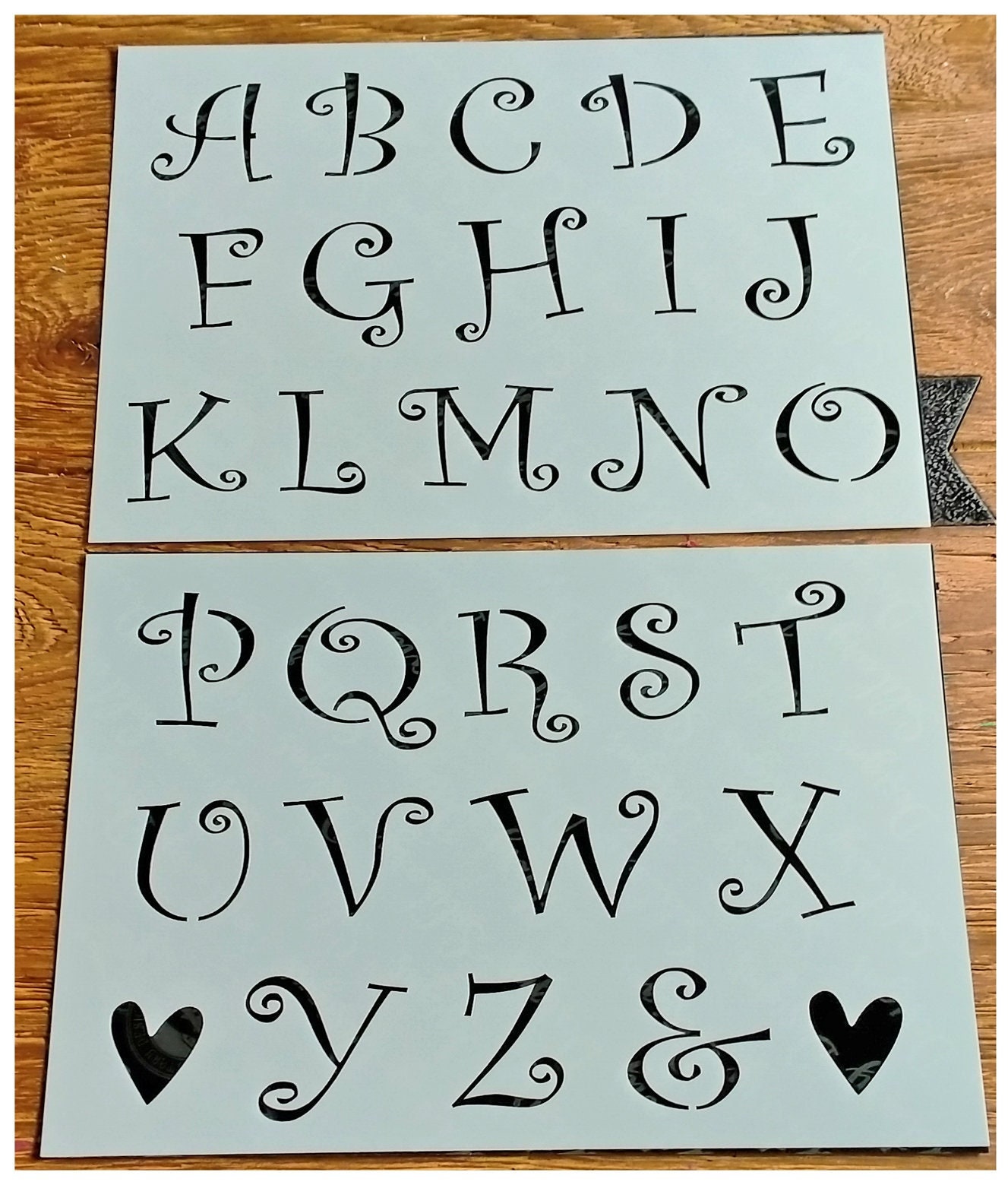 Letter Stencil Alphabet Plastic Stencil Vintage Shabby Chic Whirly ...