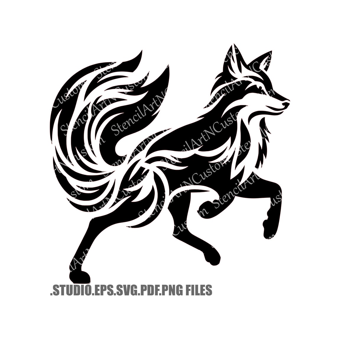 Crafty Farm Fox Single Cut Stencil SVG Eps Pdf Png Files. Create ...