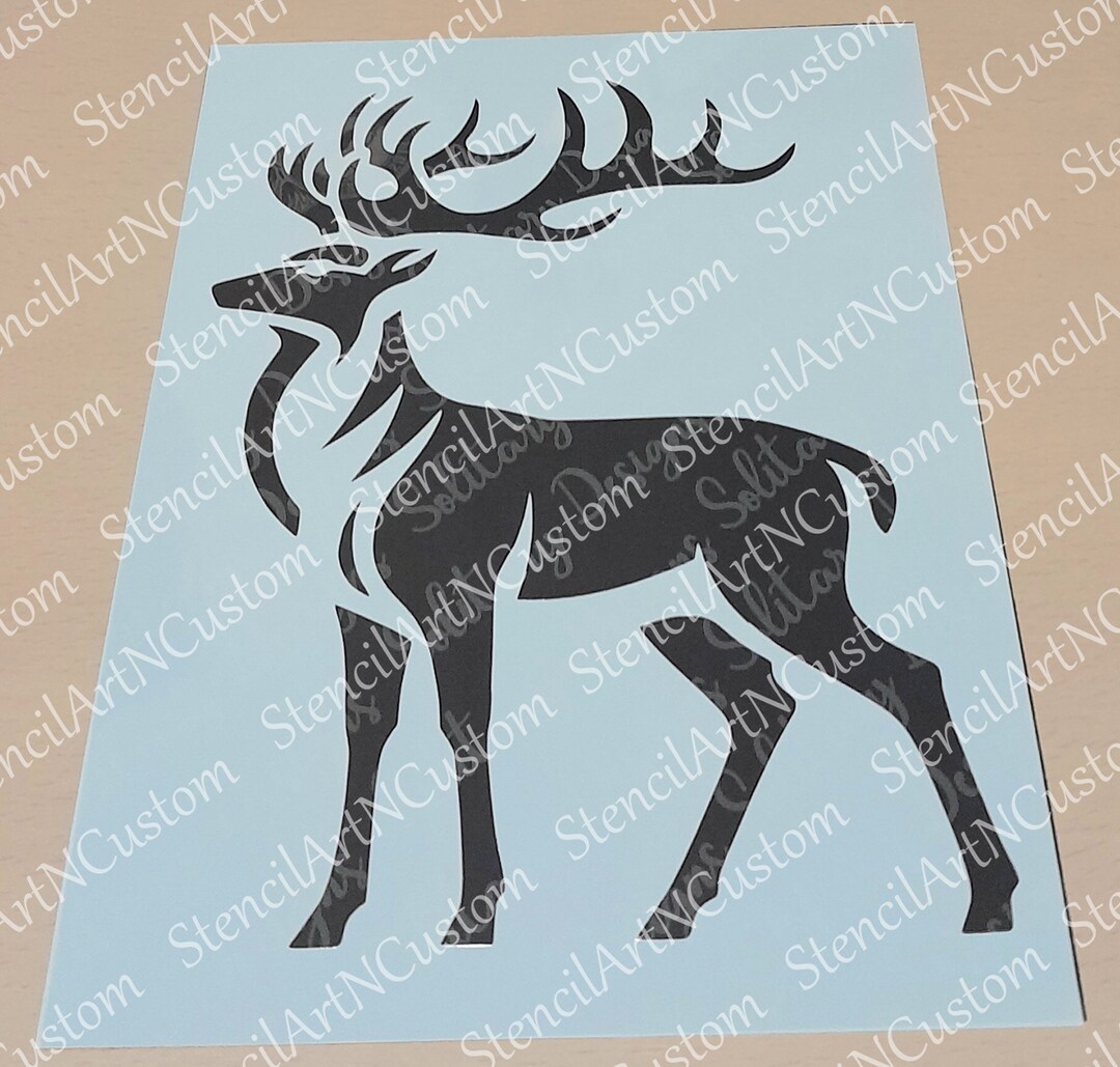 Stag Stencil Shabby Chic Plastic Craft Art Stencil Wall Furniture ...