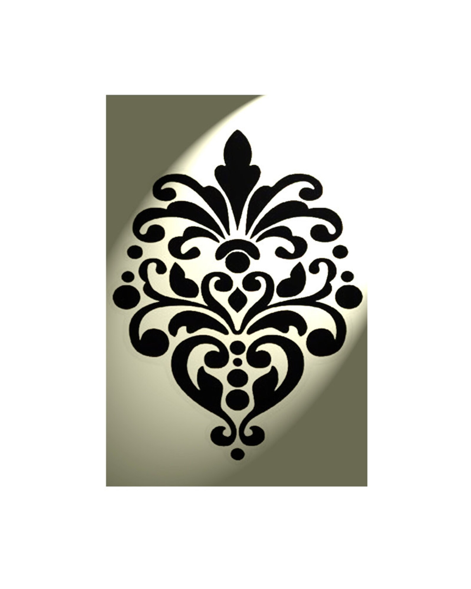 Vintage Damask Stencil Shabby Chic Rustic Mylar Style A4 297x210mm ...