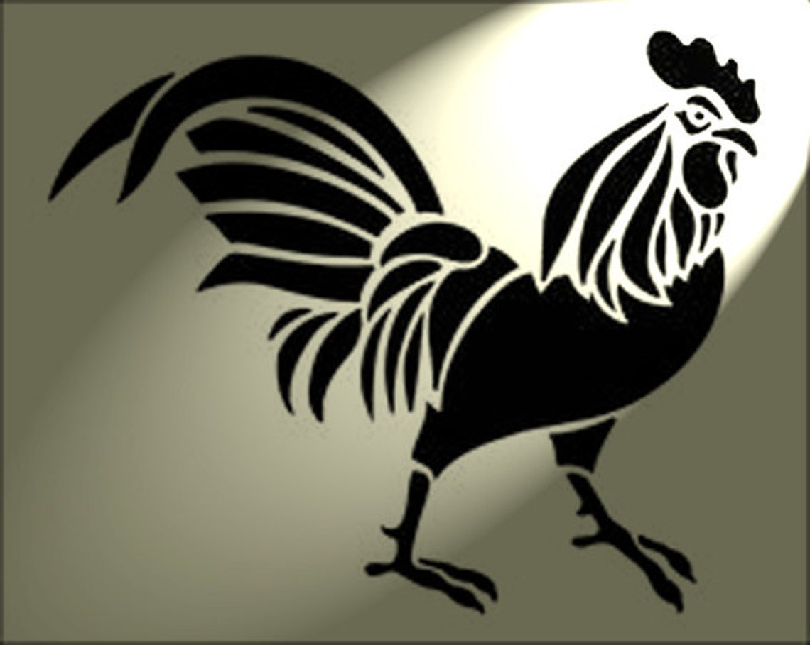 Shabby Chic Stencil Cockerel coq poulet Rustic Mylar vintage A4 ...